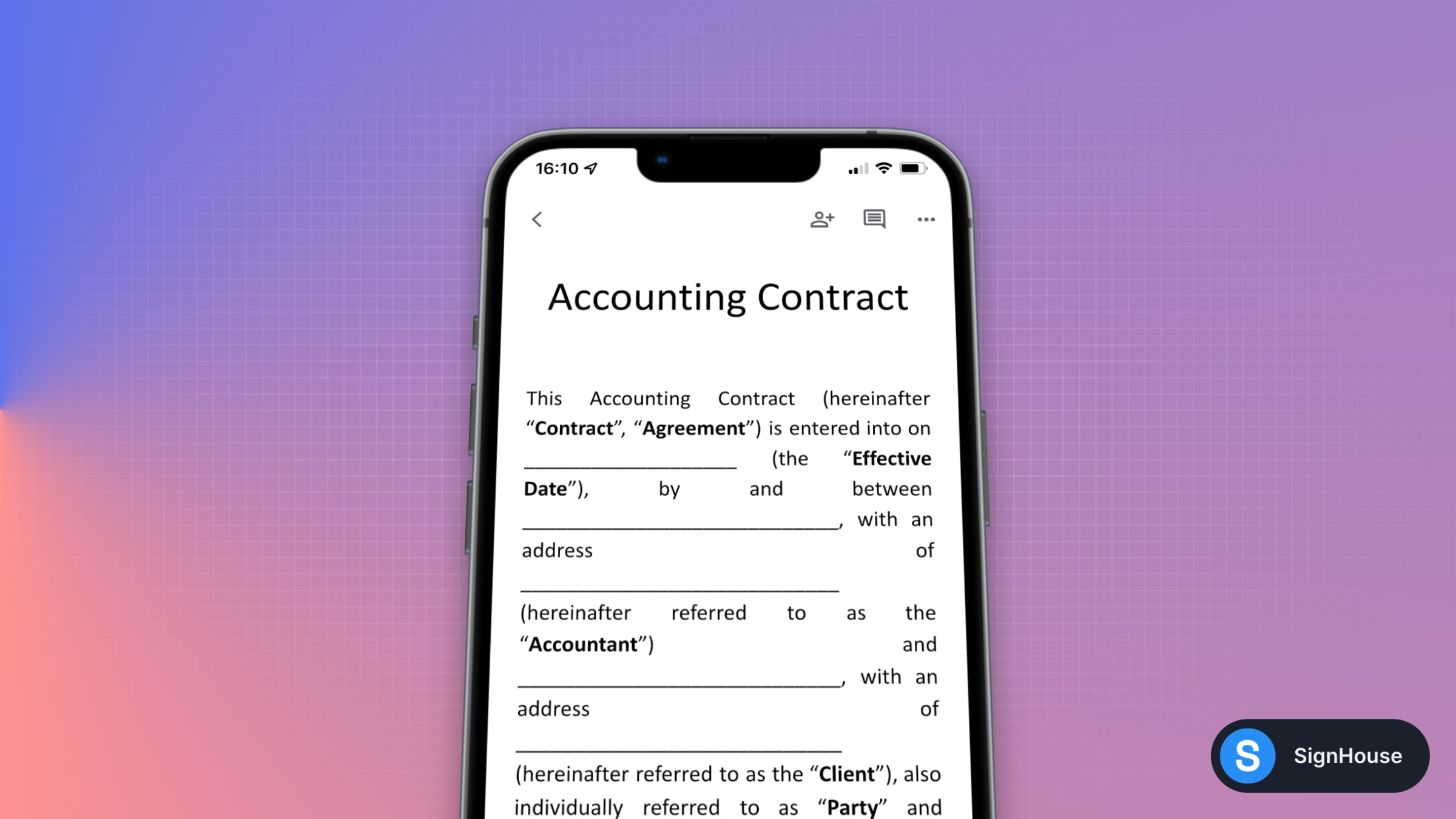 Accounting Contract Template (Free) - SignHouse